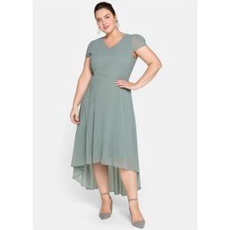 sheego Damen Abendkleid mit Flügelärmeln, eukalyptus, Größe 48