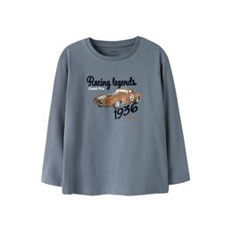 name it Shirt 'NMMRUBIN' Jungen Gr&ouml;&szlig;e 92 taubenblau / braun / schwarz / wei&szlig;