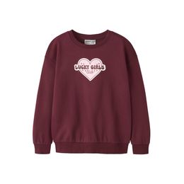 name it Sweatshirt 'NKFVILOUI' M&auml;dchen Gr&ouml;&szlig;e 122/128 rosa / burgunder / wei&szlig;