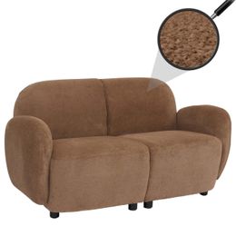 2er-Sofa HWC-P33, 2-Sitzer Couch Loungesofa, Stoff/Textil Chenille (330 g/m²) Öko-Tex ~ braun