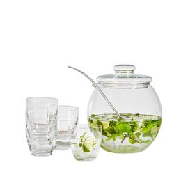 Novel Bowle-Set Bovla Set, Transparent, Glas, 9-teilig, 30x30x35 cm, Essen & Trinken, Gl&auml;ser, Gl&auml;ser-Sets