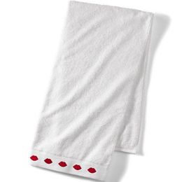 LANDS' END Lands' End x Lulu Guinness Lips Besticktes Badetuch, Damen,  Wei&szlig;, Baumwolle, by Lands' End