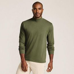 LANDS' END Super-T Stehbundshirt, Classic Fit, Herren,  Gr&uuml;n, Baumwolle, by Lands' End