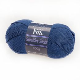 Sockenwolle Sensitive Socks uni von KKK, Blau uni, aus Polyacryl