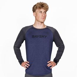 Saysky Logo Pace Long Sleeve Bekleidung Herren blau