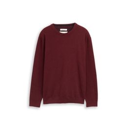 Tom Tailor Herren Strickpullover aus Bio-Baumwolle, rot, Meliert, Gr. XXL