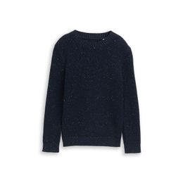 Tom Tailor Jungen Strickpullover aus Noppengarn, blau, Uni, Gr. 152