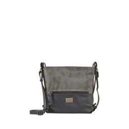 Tom Tailor Damen TTELIN M Umhängetasche mit Material-Mix, schwarz, Uni, Gr. ONESIZE