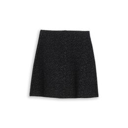 Tom Tailor Denim Damen Mini-Rock mit Glitzer-Effekt, schwarz, Uni, Gr. XXL