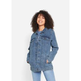 bonprix Stretch-Jeansjacke Boyfriend, blau, mit Baumwolle