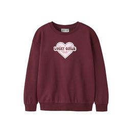 name it Sweatshirt 'NKFVILOUI' Mädchen Größe 158/164 rosa / burgunder / weiß