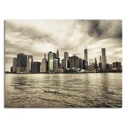 Leinwandbild Artland "Lower Manhattan Skyline", beige (farbe bild(er): natur), B:40cm H:30cm, Bilder, Leinwandbild, auf Holzrahmen gespannt