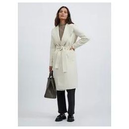 Kurzmantel Vila "VIJUICE COAT - NOOS", Damen, Gr. XS, beige (birch), Web, Obermaterial: 80% Polyester, 10% Polyamid, 10% Viskose, unifarben, regular fit knielang, V-Ausschnitt, M&auml;ntel Kurzmantel