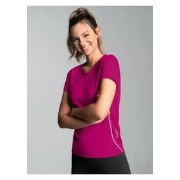 T-Shirt TRIGEMA "TRIGEMA Sportshirt COOLMAX", Damen, Gr. S, pink (magenta), 100% Polyester (recycelt), Shirts T-Shirt
