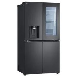 LG Multi Door "GMG960EVEE", Energieeffizienz: E (A-G), silber (essence schwarz steel), B:91,4cm H:179,2cm T:72,9cm, K&uuml;hlschr&auml;nke, InstaView: zweimal klopfen, reinschauen mit Craft Ice - Spender