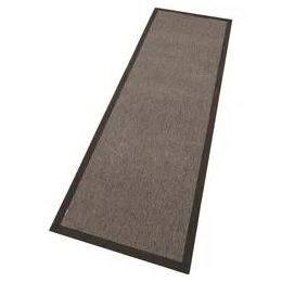 Teppich Dekowe "Naturino Rips", grau (anthrazit), B:80cm H:7mm L:250cm, Kunstfaser, Teppiche, Teppich, Flachgewebe, Sisal-Optik, mit Bord&uuml;re, In- und Outdoor geeignet