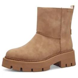 Winterboots Tamaris, Damen, Gr. 38, braun (camel), Nubuklederimitat, unifarben, used, Schuhe Winterboots, Blockabsatz, Winterstiefelette, Outdoorschuh mit Duo Tex-Ausstattung