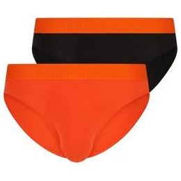 Slip Bruno Banani "Flowing", Kinder, Gr. XL, schwarz (karotte, schwarz), Obermaterial: 93% Baumwolle, 7% Elasthan, unifarben mit Farbeinsatz, eng, Unterhosen Slip, mit Logobund