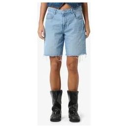 Jeansshorts Noisy may "NMHOLLA NW LOOSE SHORT AZ425LB NOOS", Damen, Gr. M (38), N-Gr, blau (light blau denim), Denim/Jeans, Obermaterial: 100% Baumwolle, unifarben, loose fit kniefrei, Jeans Jeansshorts, modisch offene S&auml;ume