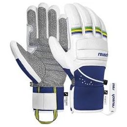 Skihandschuhe Reusch "Lucas Braathen", Damen, Gr. 9.5, wei&szlig;, dunkelblau, 50% Ziegenleder, 45% Polyester, 5% Polyurethan, mehrfarbig, Handschuhe, mit w&auml;rmender R-LOFTTM Isolation