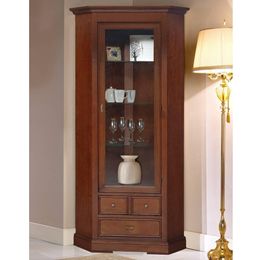 Pharao24.de Eckvitrinenschrank Stauraumvitrine mit Glastür abschließbar