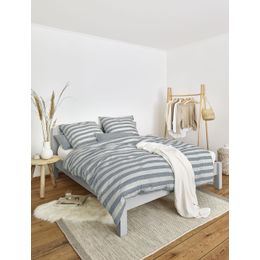 Bettw&auml;sche Irisette "Wave-HK 8559", blau, B/L: 155cm x 200cm, 1 Stk., 1 Stk., Mako-Satin, B/L: 80cm x 80cm, 2 Stk., Mako-Satin, Obermaterial: 100% Baumwolle, Bettw&auml;sche, Bettw&auml;sche, anschmiegsam und atmungsaktiv