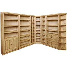Bücherregal Home Affaire "Soeren", beige (gelaugt, geölt), H:185cm T:29cm, Regale, in 2 Höhen und 2 Tiefen, mit viel Stauraum