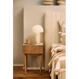 Nachttisch HOMSY BY ANA JOHNSON "Solva", naturfarben, B:39cm H:61cm T:34cm, Tische, geriffelte Front, helle Holzoptik aus Eschenholz, Breite 39 cm