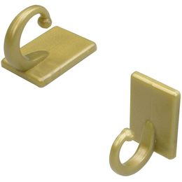 Raffhaken Liedeco, gold (goldfarben, matt), Kunststoff, Raffhalter, f&uuml;r leichte Vorh&auml;nge