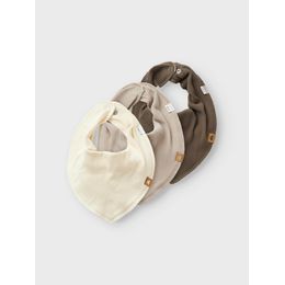 Dreieckstuch name it "NBNYVETTI 3P SCARF BIB NOOS", Baby, beige (pure cashmerepack:pack with bungee cord, summer sand), Fleece, Baumwollmischung, Modetücher, mit Druckknopf zum Verschließen