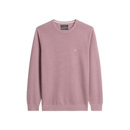 Marc O'Polo Rundhalspullover MARC O'POLO, Herren, Gr. L, violet mauve, Strick, Obermaterial: 100% Baumwolle, Rundhals, Bündchen, Pullover, in Piqué-Struktur