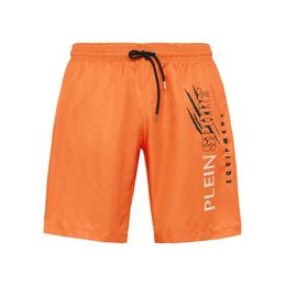 Plein Sport Badeshorts 'Scratch' Herren Größe XL orange / schwarz / weiß