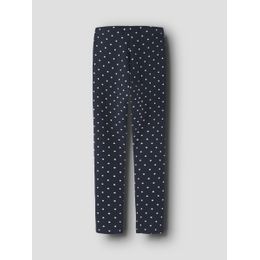 Leggings name it "NKFDAVINA AOP SWE LEGGING BRU NOOS", Mädchen, Gr. 128, N-Gr, weiß (schwarz sapphire aop:with hellweiß dots), Web, Obermaterial: 95% Baumwolle, 5% Elasthan, bedruckt, Hosen