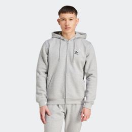 Kapuzensweatshirt adidas originals "ESS FZ HD", Herren, Gr. XXL, grau (medium grau heather), Obermaterial: 70% Baumwolle, 30% Polyester, Sweatshirts, Full Zip Hoddie, Kapuzenpullover, Kapuzenjacke mit Reißverschluss