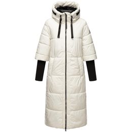 Steppmantel Navahoo "Ciao Miau XIV", Damen, Gr. L (40), weiß, Oberstoff: 100% Polyester, Futter: 100% Polyester, Wattierung: 100% Polyester, Ärmelfutter: 100% Polyester, oversize ca. Mitte Wade, eng Rippstrickbündchen krempelbar, Mäntel, Langer Wintermantel mit Rippstrickärmel