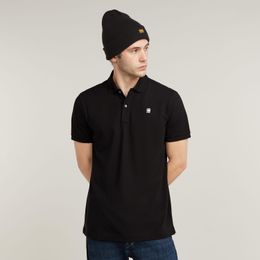 G-Star Raw Poloshirt G-STAR "Dunda Slim Fit", Herren, Gr. M, schwarz (dk schwarz), Piqué, Obermaterial: 95% Baumwolle, 5% Elasthan, unifarben, slim fit normal, Shirts, Logostickerei auf der Brust