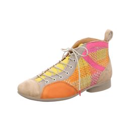 Think! Schnürstiefelette THINK "Think Stiefelette Nappaleder", Damen, Gr. 39, rosa (fuchsia), Nappaleder, Schuhe Schnürstiefelette