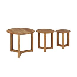 Möbel Kraft Couchtisch 3er Set Massivholz holzfarben Maße (cm): H: 42,5 Ø: 50.0 » Möbel Kraft