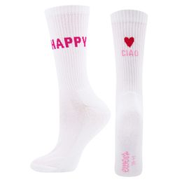 Ewers Socken Be Happy/Ciao Amore Doppelpack Damen Gr&ouml;&szlig;e 39/41 wei&szlig;