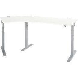 Schäfer Shop Schäfer Shop Select Winkelschreibtisch ERGO-T 2.0, elektrisch höhenverstellbar, 135° Winkel links, T-Fuß, B 2185 mm, weiß/weißalu