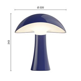 Louis Poulsen LED-Akkutischleuchte Rumee 220, blau, IP44