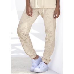 Lascana Loungehose mehrfarbig Gr. 32/34 f&uuml;r Damen. Mit Allover-Druck. Bequem. Nachhaltig.