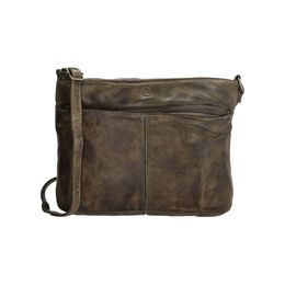 HIDE & STITCHES Leder-Umhängetasche in Khaki - (B)28 x (H)21 x (T)9 cm - 19% | Damen-taschen