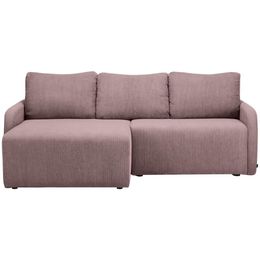 CARRYHOME Ecksofa, Rosa, Textil, 3-Sitzer, F&uuml;llung: Schaumstoff, Silikon, seitenverkehrt montierbar, L-Form, 217x146 cm, Fsc, Stoffauswahl, Liegefunktion, R&uuml;cken echt, Wohnzimmer, Sofas & Couches, Wohnlandschaften, Ecksofas