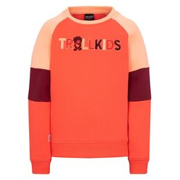 Trollkids Sweatshirt "Trollfjord" in Orange - 72% | Größe 176 | Kinder-sweatshirts-jacken