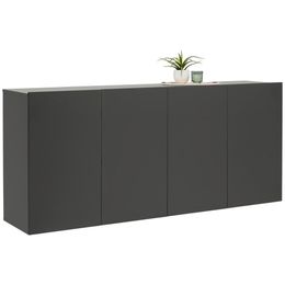 Hom&acute;in Hom`in Sideboard, Anthrazit, Holzwerkstoff, 6 F&auml;cher, 180x80x42 cm, Typenauswahl, h&auml;ngend, Wohnzimmer, Kommoden & Sideboards, Sideboards