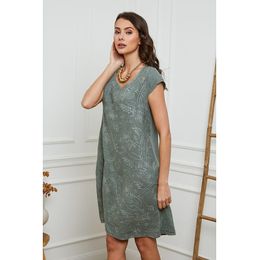 La Compagnie Du Lin Leinen-Kleid in Khaki - 79% | Gr&ouml;&szlig;e XL | Damen-kleider