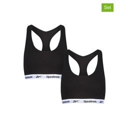 Reebok 2er-Set: Sport-BHs "Frankie" in Schwarz - 51% | Größe L | Damen-sportunterwaesche