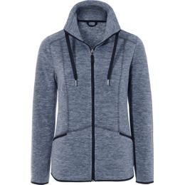 CR&Eacute;ATION L Damen Fleecejacke mit Stehkragen, weiteregulierbar jeansblau-meliert Gr&ouml;&szlig;e 52