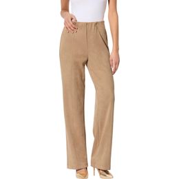 CR&Eacute;ATION L Damen Hose in Veloursleder-Optik camel Gr&ouml;&szlig;e 20